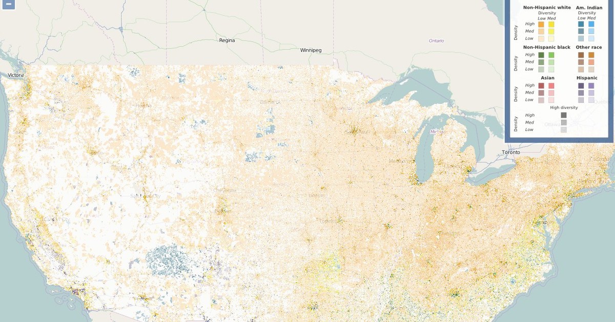 Fascinating maps show where the most and least diverse parts of the US ...