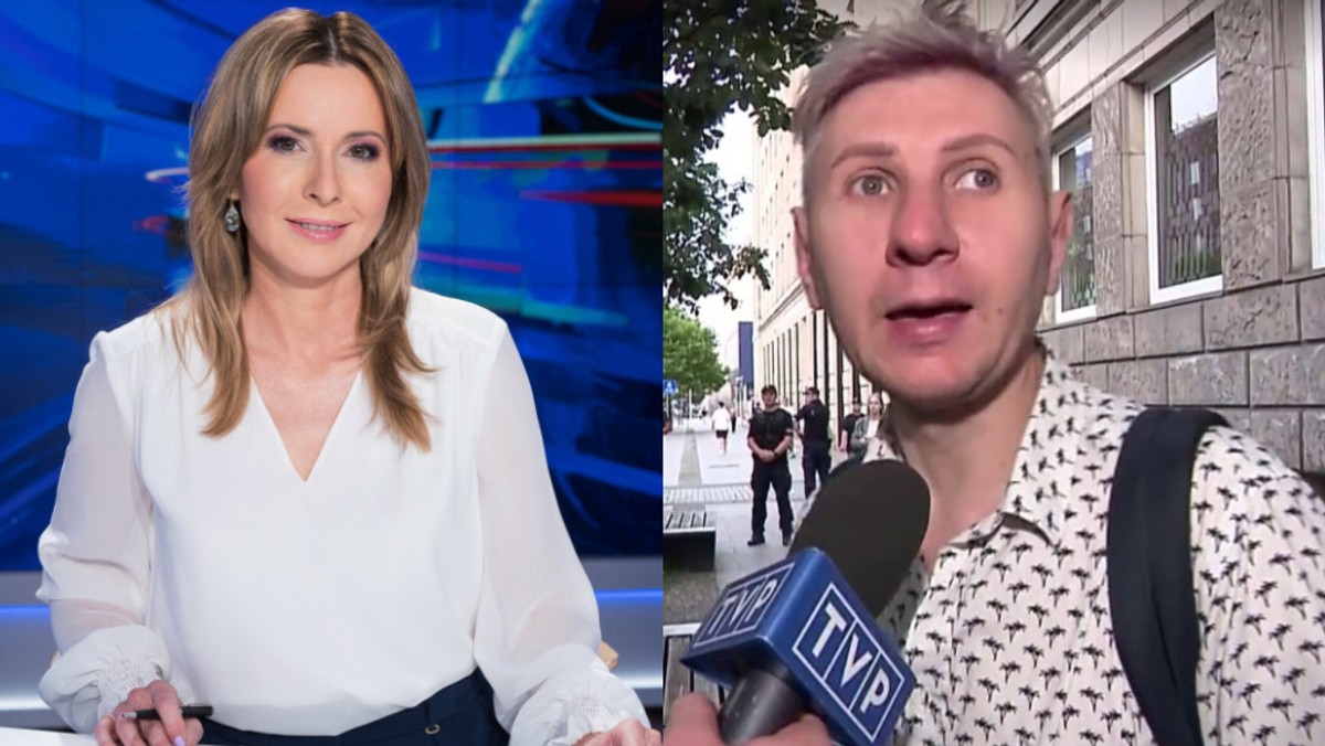 "Przypadkowy przechodzień" w "Wiadomościach" TVP. Wiemy, kim jest - Wiadomości