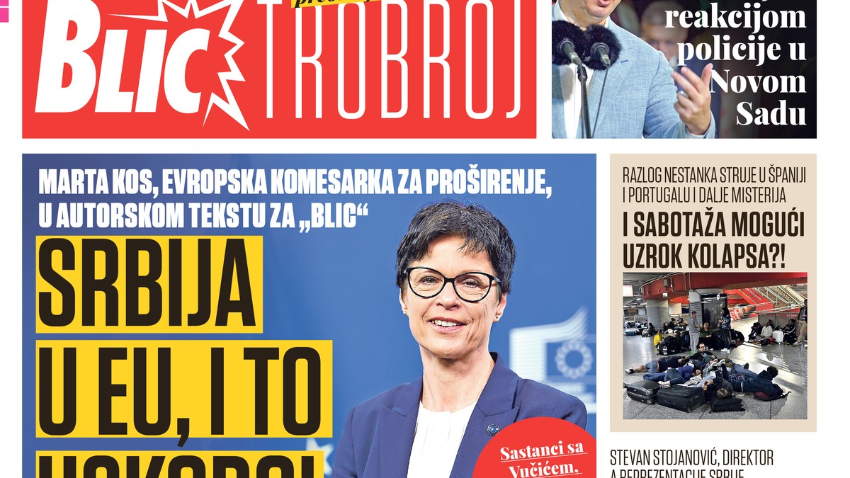 Naslovna strana za 30.4. - Blic