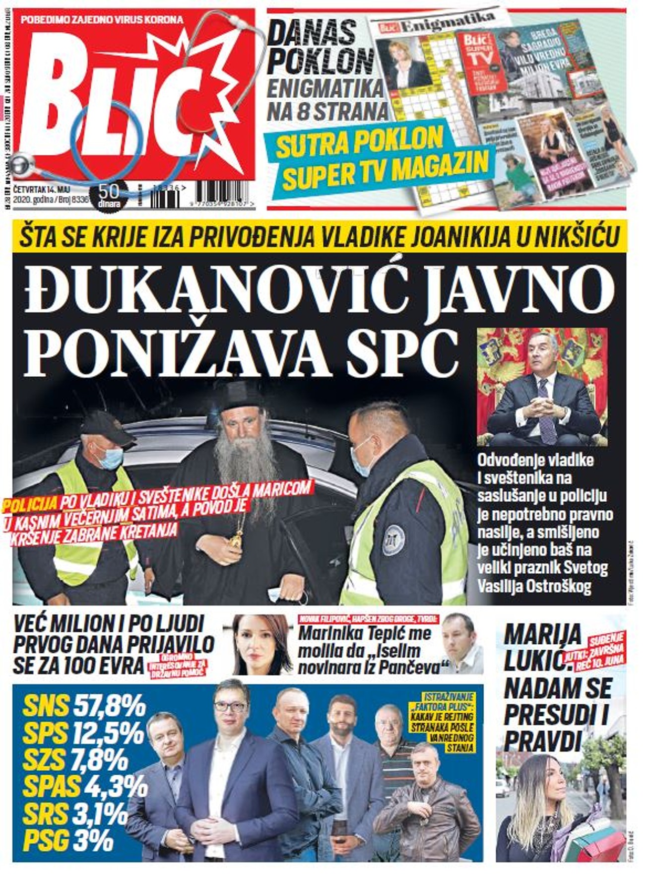 ČITAJTE NOVI BLIC ODMAH! Šta je Milov režim hteo da postigne ...