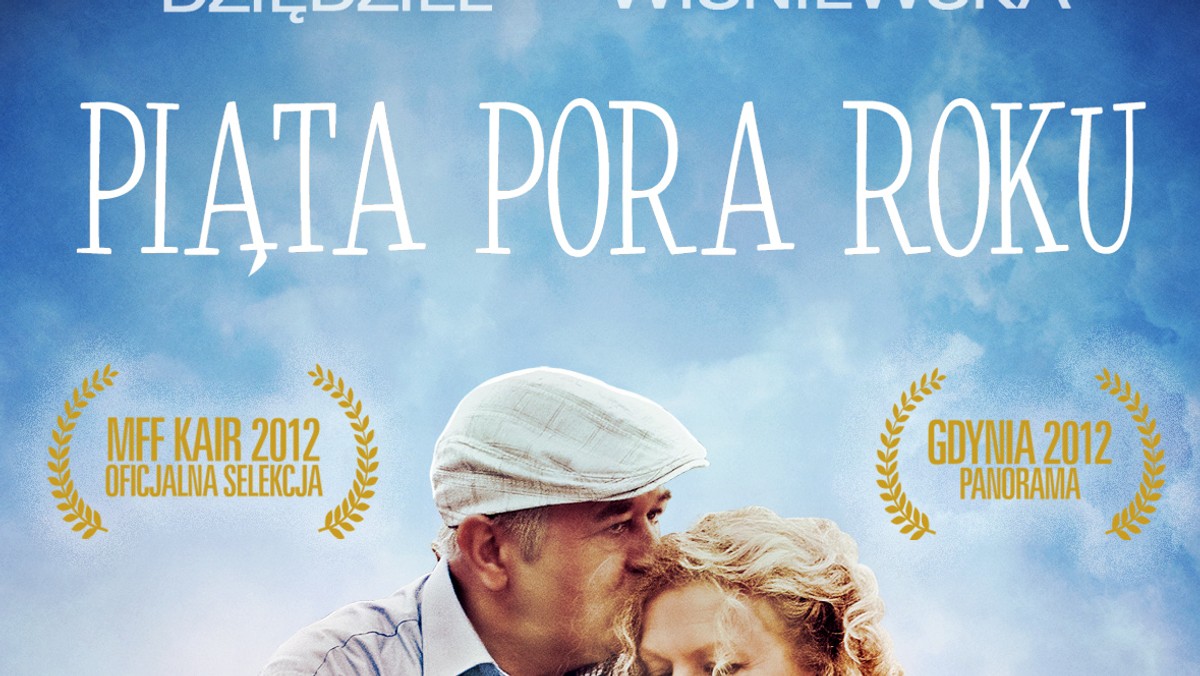 Zakochany Marian Dziędziel na plakacie "Piątej pory roku" - Film