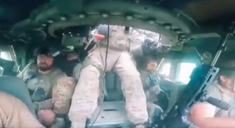 Wild video shows Ukrainian troops taking a blast to their US-donated ...
