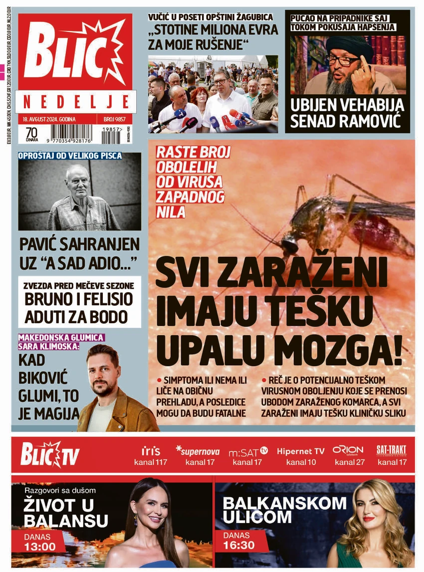 Naslovna strana za 18.8. - Blic