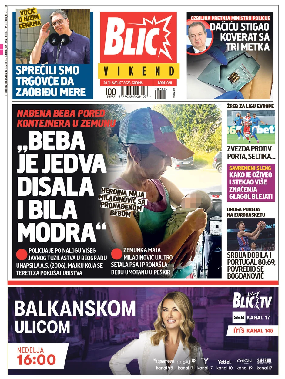 Naslovna strana za 30. i 31.8. - Blic