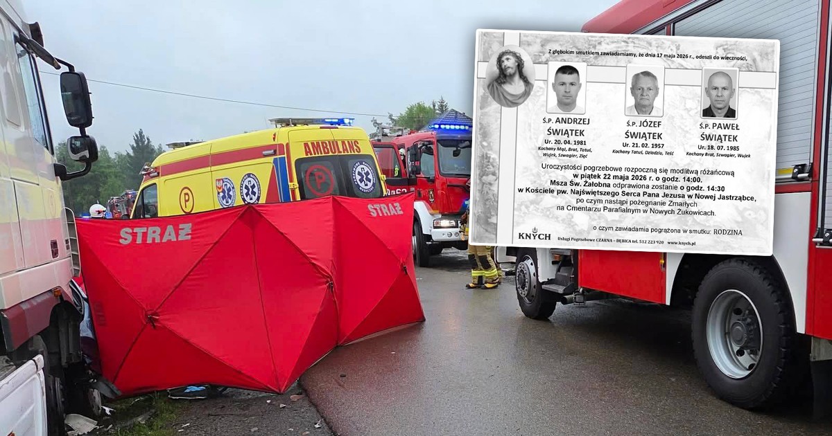 Tragedia w Smykowie pod Dąbrową Tarnowską. Rodzina żegna ojca i dwóch synów