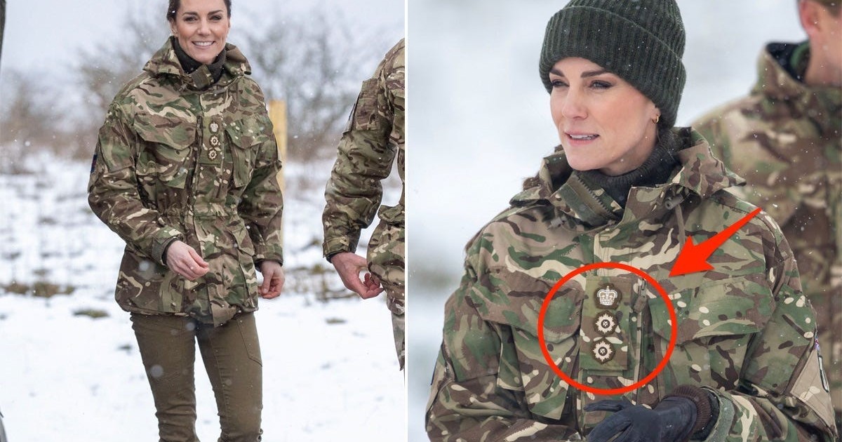 Kate Middleton wore camo military gear complete with badges that ...