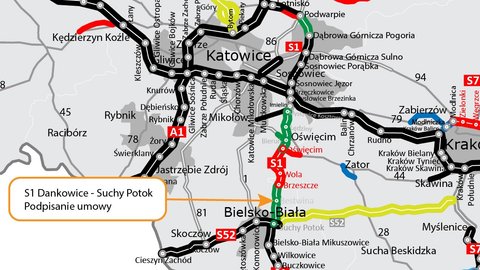 Umowa na odcinek S1 między Mysłowicami a Bielskiem-Białą