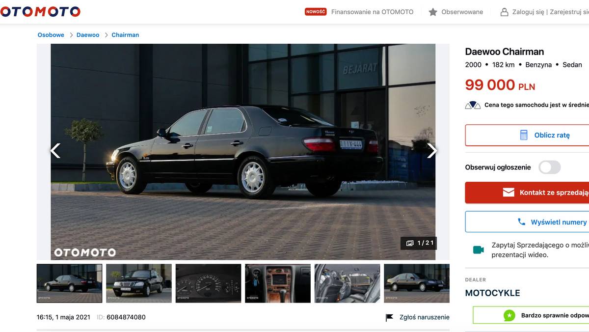 Daewoo Chairman, czyli koreański Mercedes, trafił na sprzedaż w stanie ...