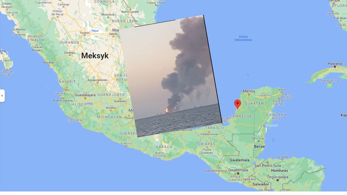 Wielki pożar w Meksyku. Płonie platforma Nohoch Alfa [WIDEO] - Wiadomości