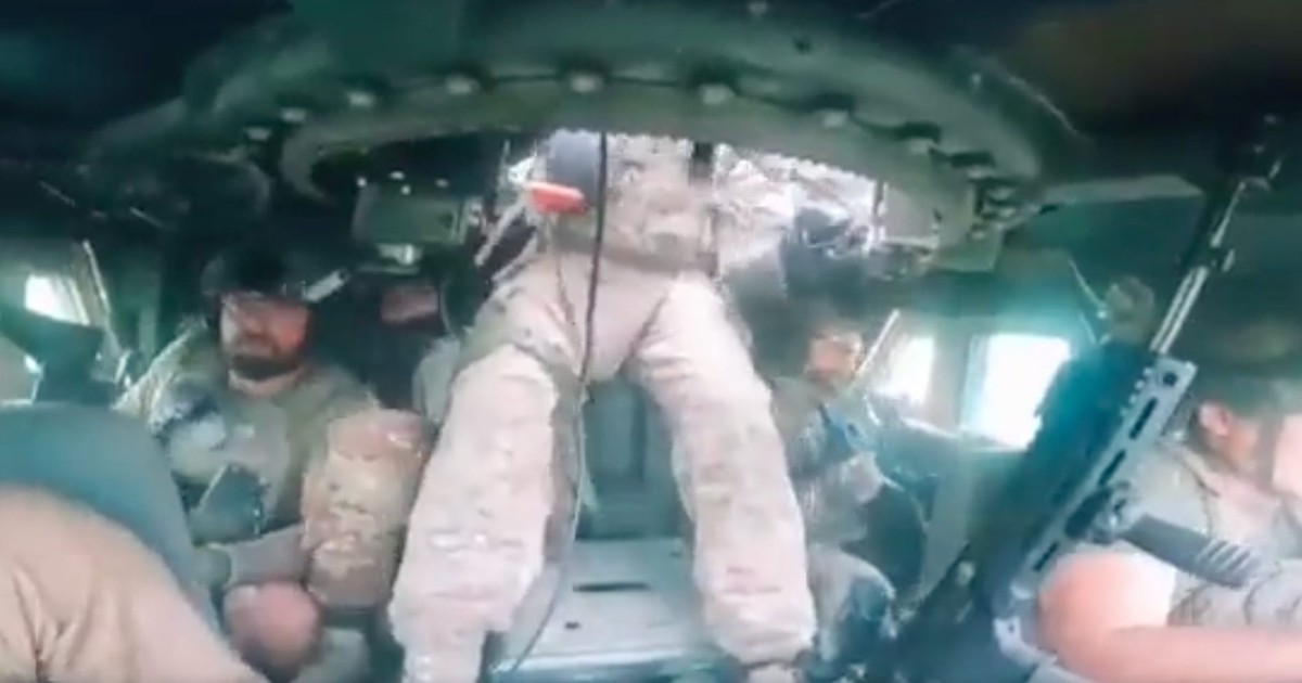 Wild video shows Ukrainian troops taking a blast to their US-donated ...