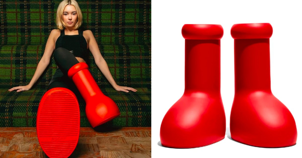 Would you rock these oversized red boots that cost ₦‎161,000? | Pulse ...