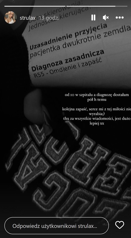 Dziewczyna Sebastiana Fabijańskiego w szpitalu! "Serce nie wyrabia ...