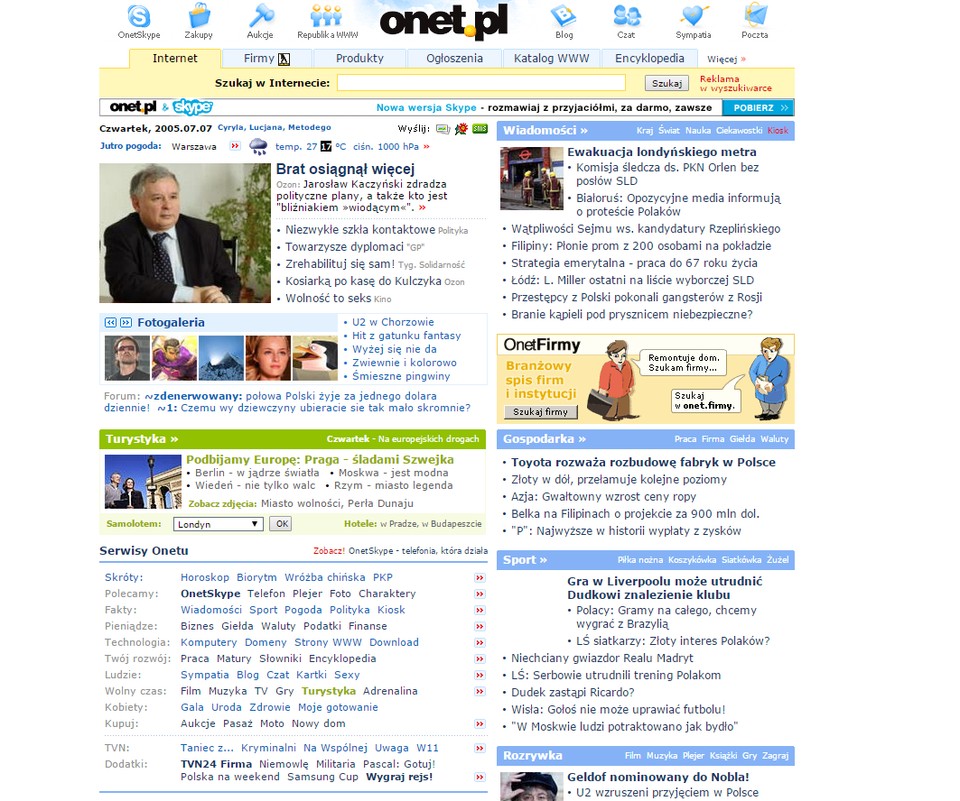 Jak zmieniał się Onet? - Wiadomości