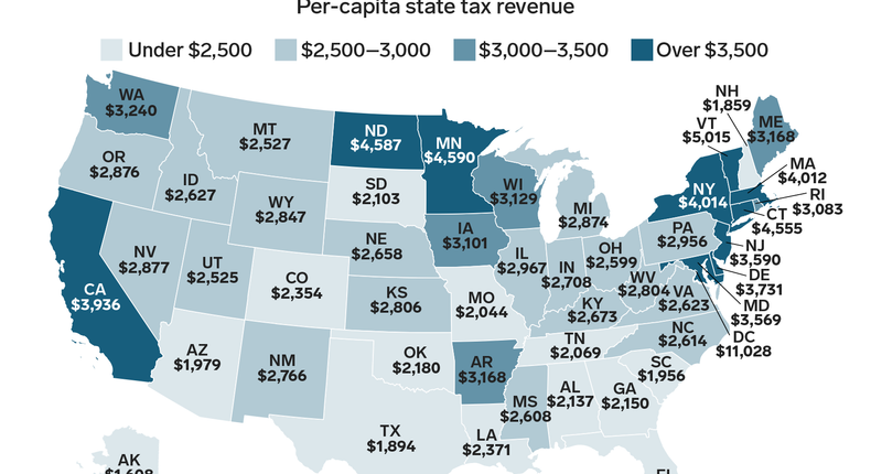 What your tax burden would look like in each US state, ranked from ...