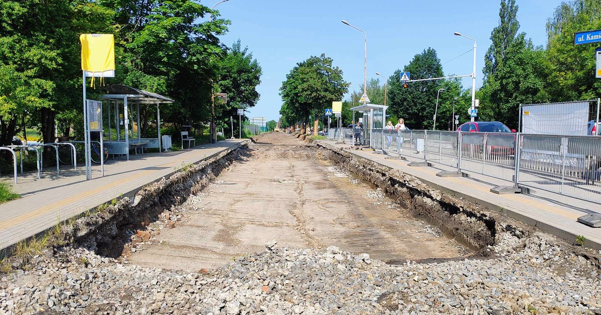 Remont torowiska na Kosmonautów