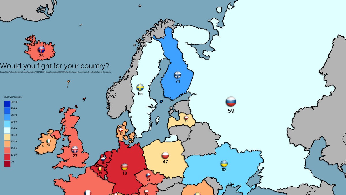 Mapa Evrope: Ovi narodi su najspremniji da ratuju, evo gde je Srbija - Blic