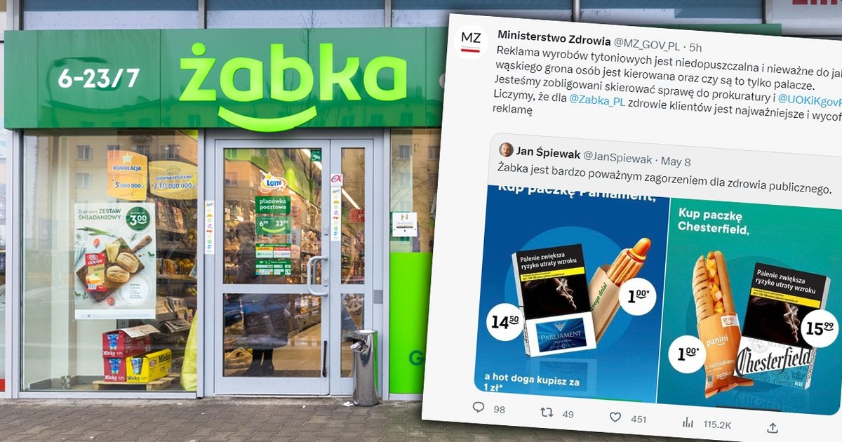 Reklama Żabki zgłoszona do prokuratora. Chodzi o reklamę papierosów