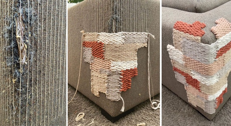 An Instagram artist shared a hack to repair a cat-damaged couch using ...