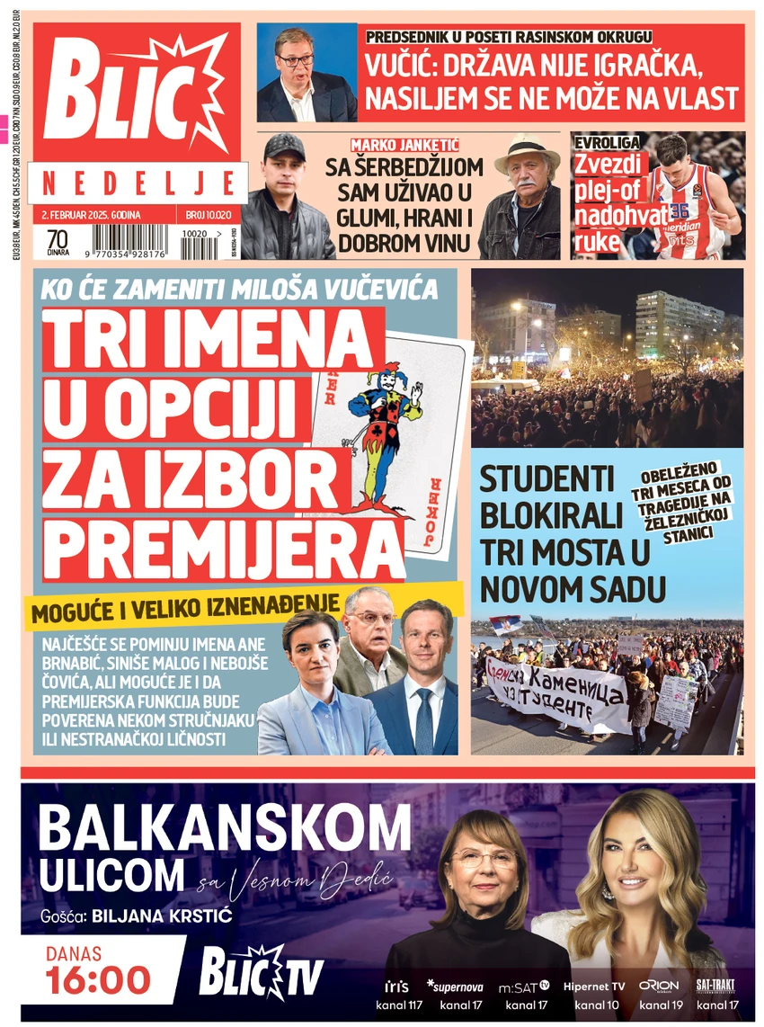 Naslovna strana za 2.2. - Blic