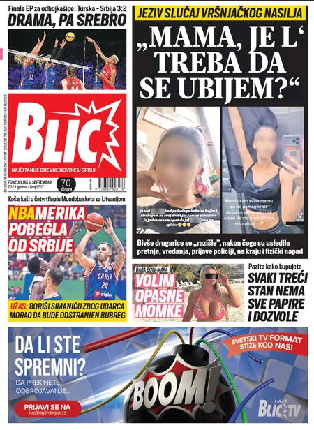 Naslovna strana za 4.9. - Blic