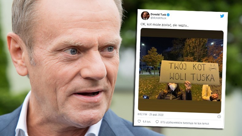 Strajk kobiet. Donald Tusk ironicznie odniósł się do transparentu ...