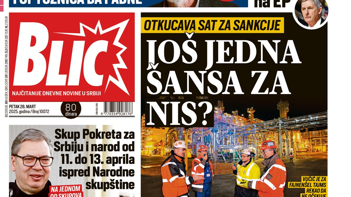 Naslovna strana za 28.3. - Blic