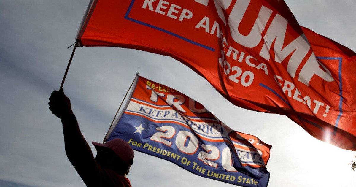 Trump supporters staged a rally at a Virginia polling center during ...