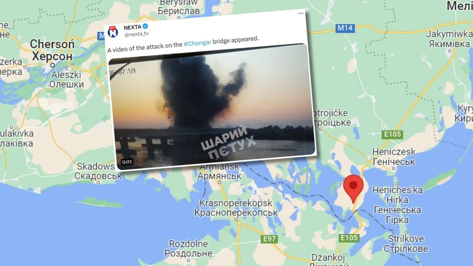 Kłęby dymu i przewrócone auta. Tak wyglądał atak na most na Krym [WIDEO ...