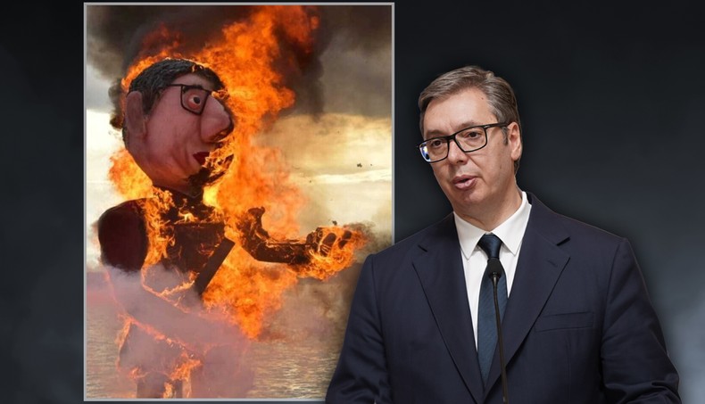 "Veoma sam Ponosan, beskrajno im hvala": Vučić: Spaljivanje lutke sa ...