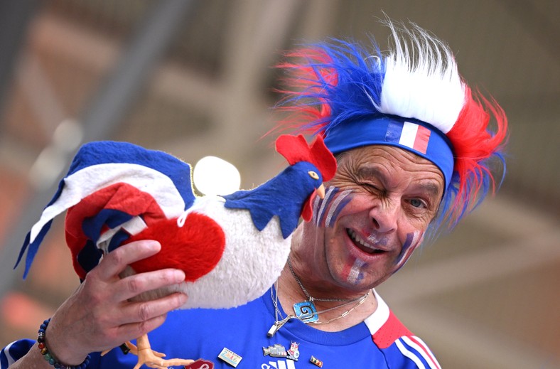 Kogut galijski jako symbol Francji. Znalazł się także na koszulkach ...