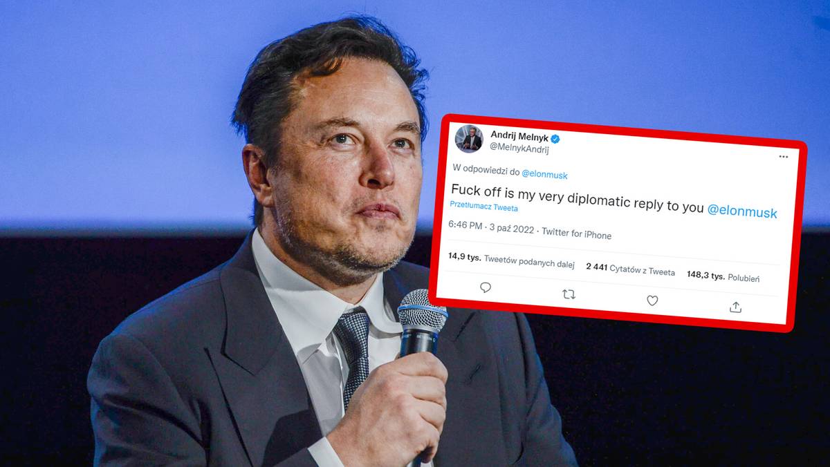 Ambasador Ukrainy mocno do Elona Muska. "Wypier..."