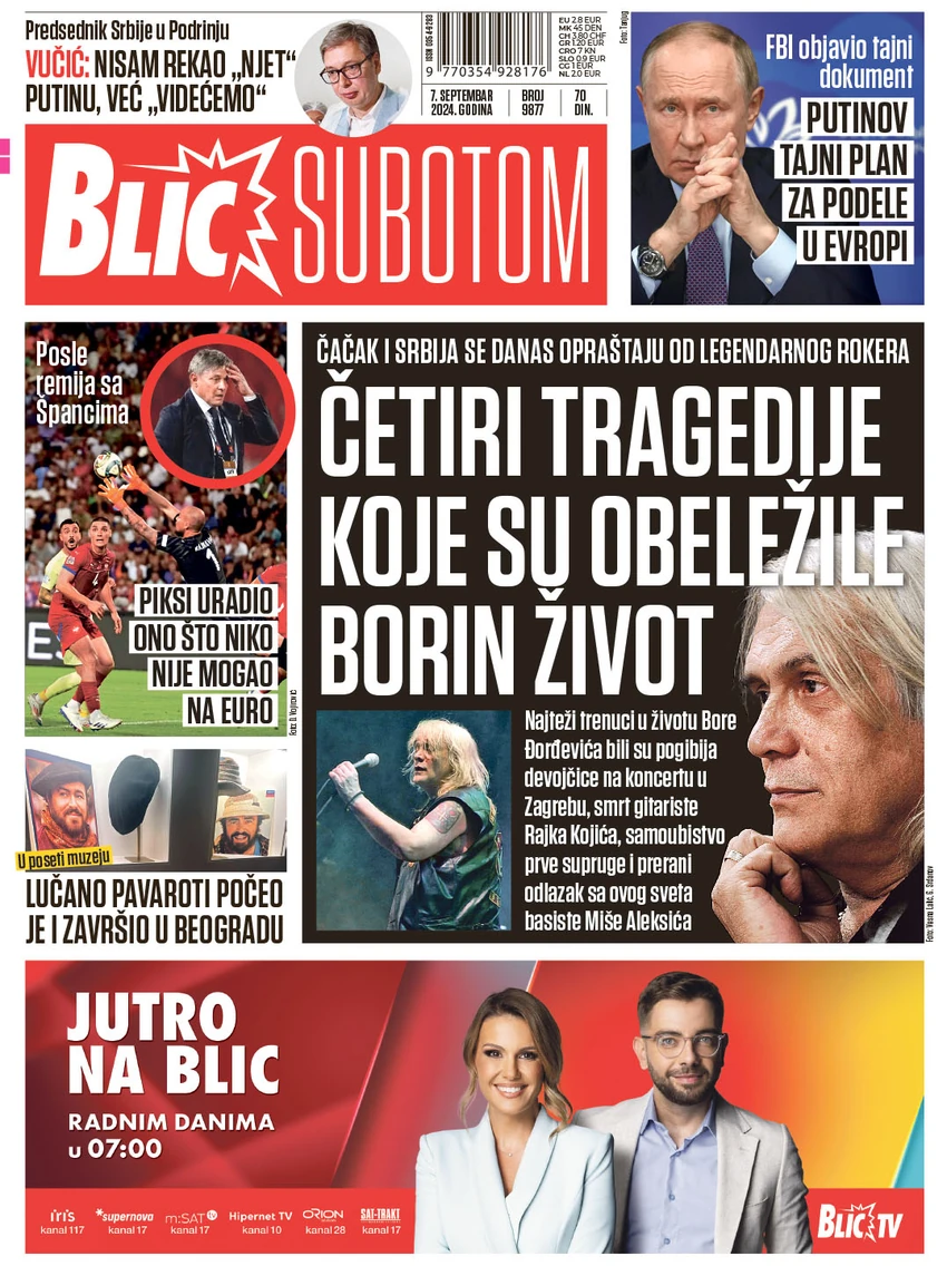 Naslovna strana za 7.9. - Blic