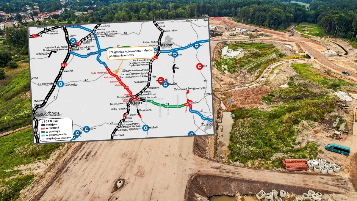 Droga S74 będzie dłuższa o 27,5 km. Połączy dwa województwa [MAPA]