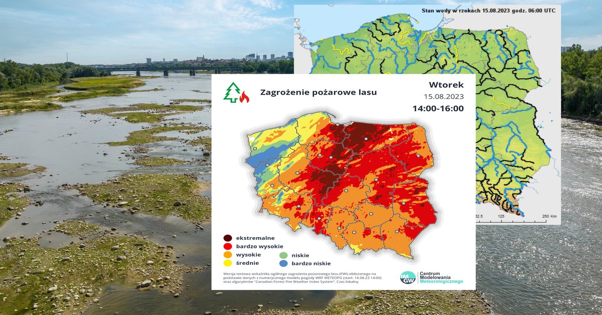 Upały w Polsce. Ekstremalne zagrożenie pożarami i niski poziom rzek ...