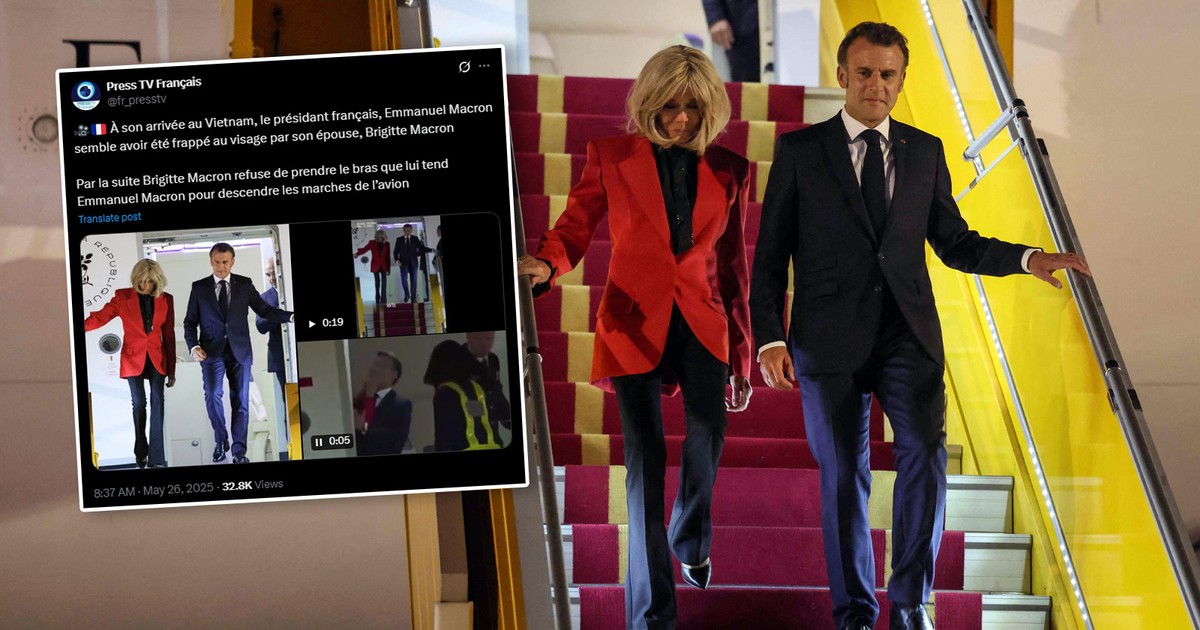 Emmanuel Macron uderzony? Nietypowe sceny na pokładzie samolotu