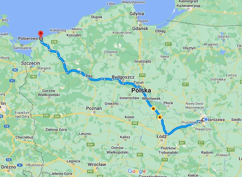 Pojechałem elektrykiem nad morze. Dieslem byłoby drożej, ale ...