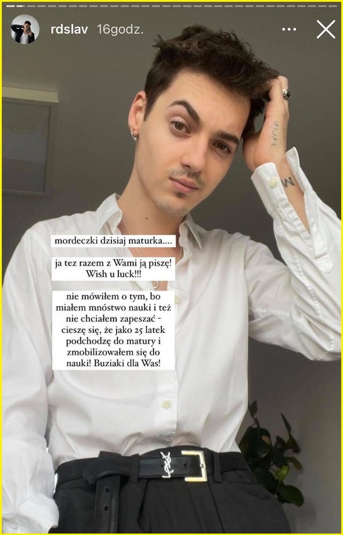 Radek Pestka z "Top Model" pisze maturę w wieku 25 lat. "Czas najwyższy ...