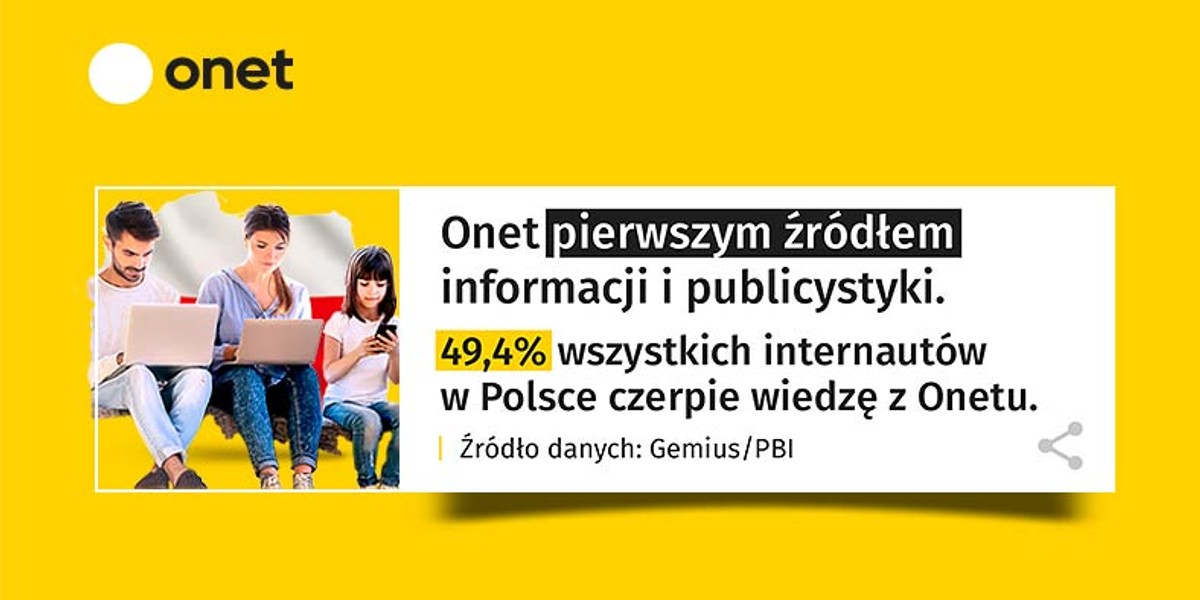 Onet liderem w informacjach i publicystyce w marcu - Wiadomości
