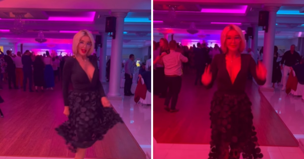 Ewa Minge tańczy na weselu do disco polo. "Te kocie ruchy jak Magda ...