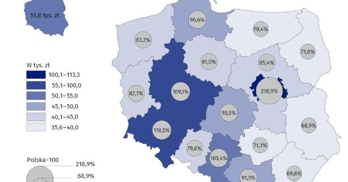PKB w regionach Polski. Warszawa ciągnie polską gospodarkę [MAPA ...