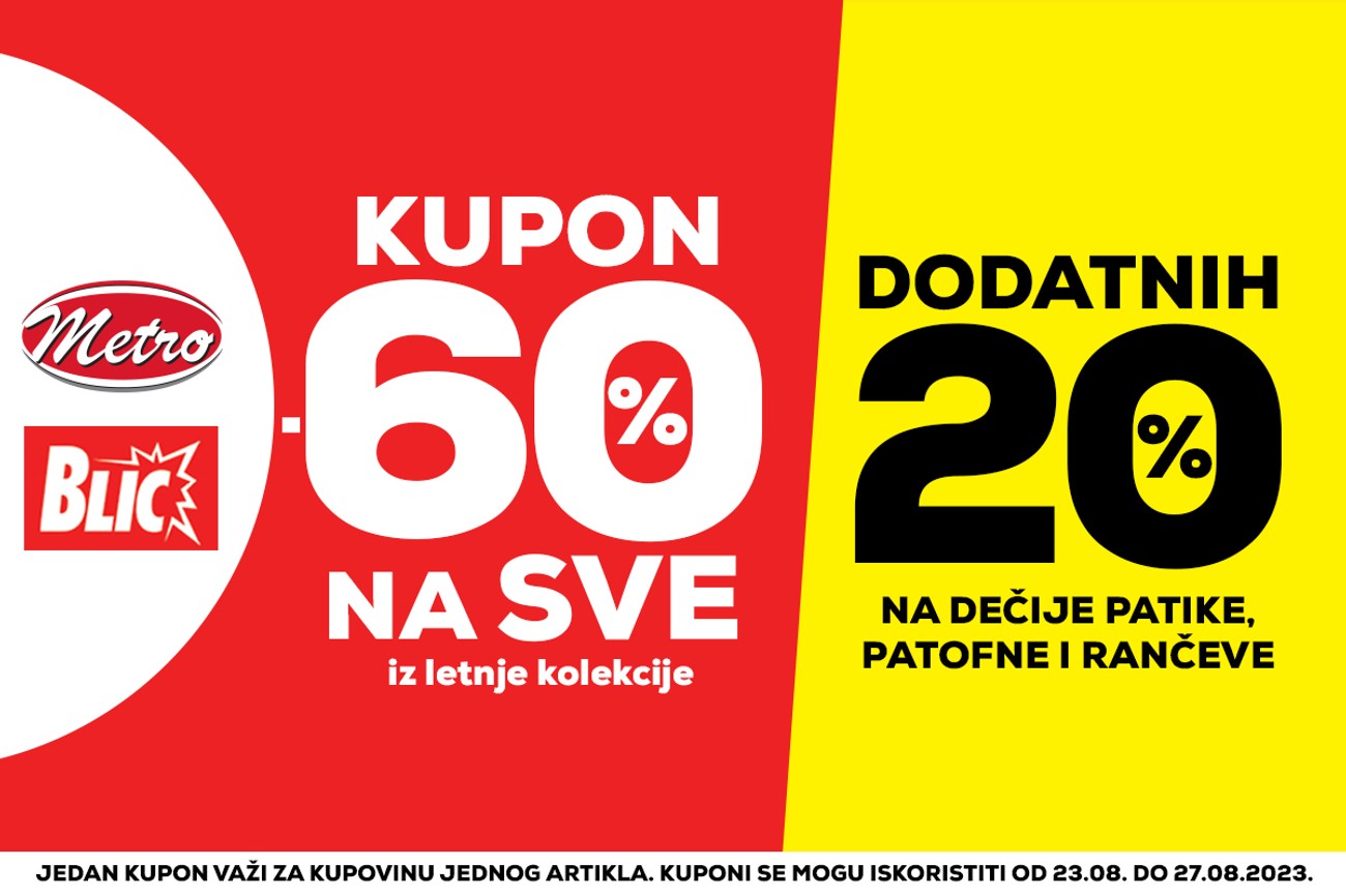 SUPER POPUSTI U SUSRET ŠKOLSKOJ GODINI: Nova kupon-akcija donosi 60% na letnju koleciju i ...