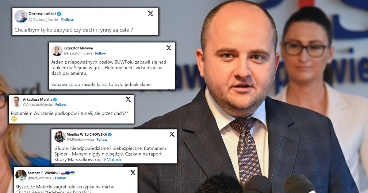 Dariusz Matecki na dachu Sejmu. Fala komentarzy. "Czy zaśpiewał ...