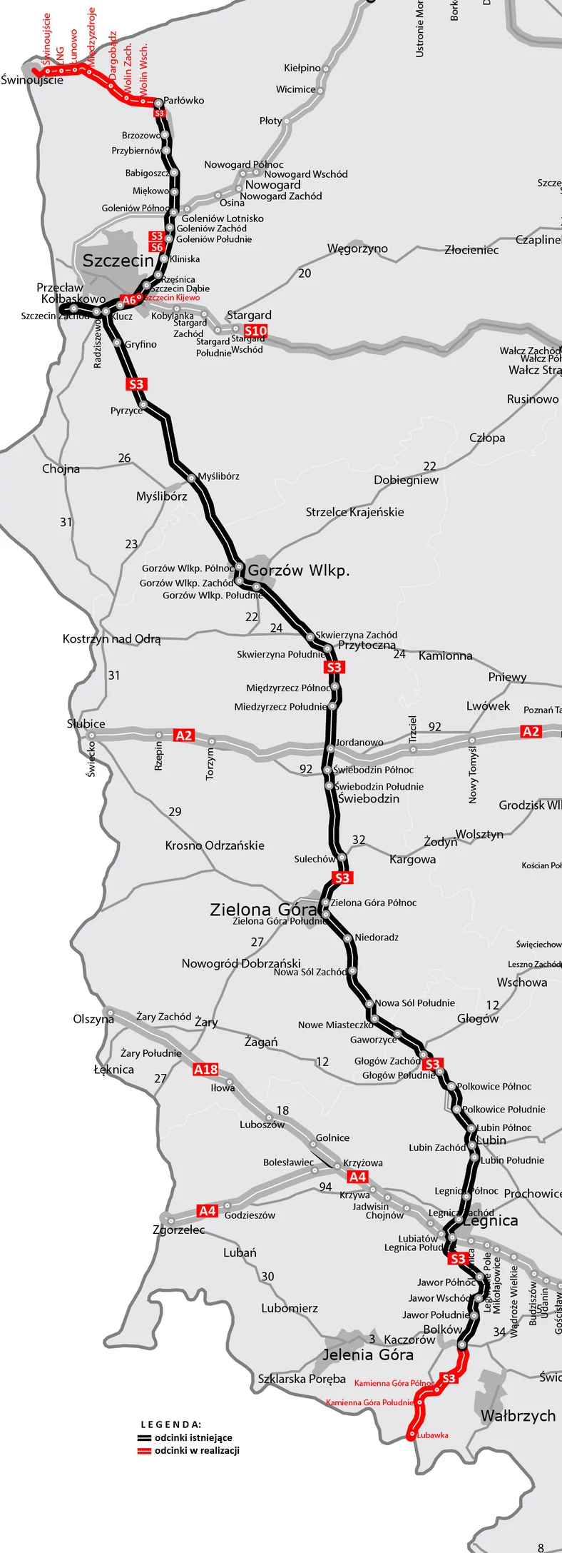 Droga S3 Świnoujście - Dargobądz ze zgodą na budowę, cała trasa gotowa ...