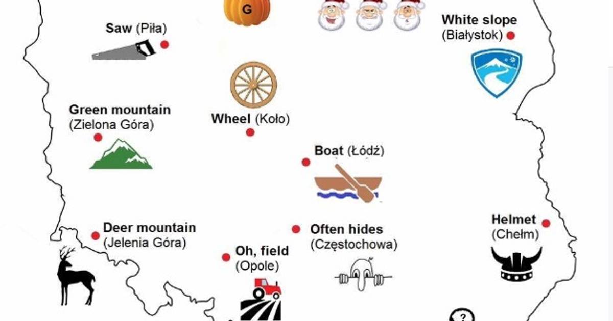 Angielskie nazwy polskich miast - infografika - Noizz