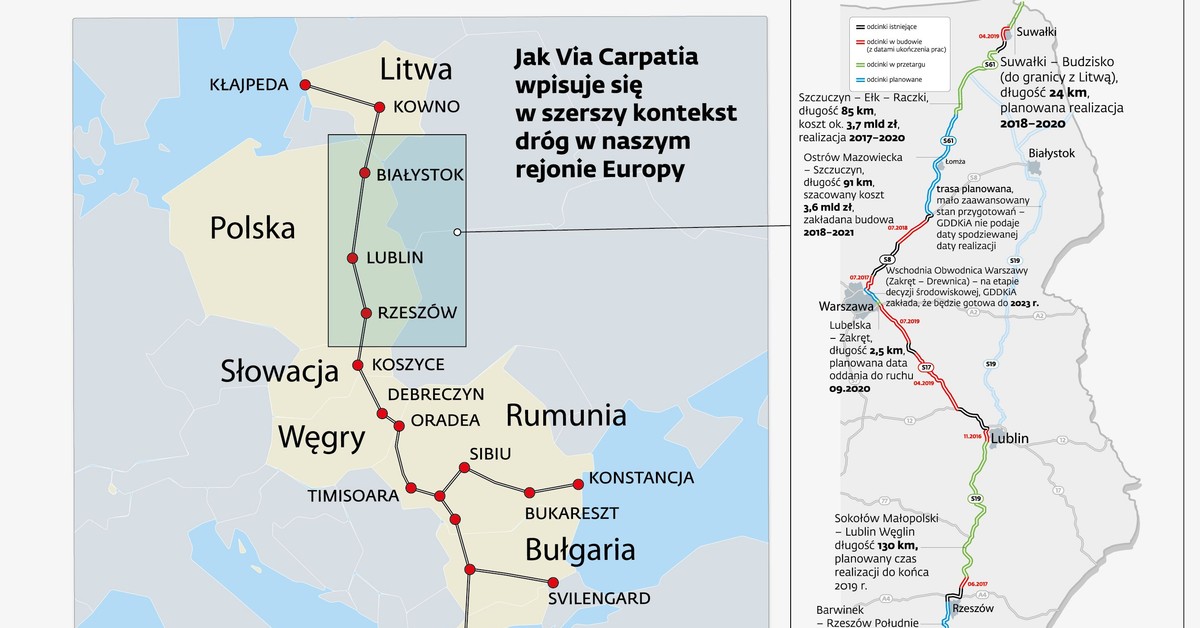 Cała Via Carpatia w Polsce do 2025 r. Cztery ostatnie odcinki kierowane do realizacji - Forsal.pl