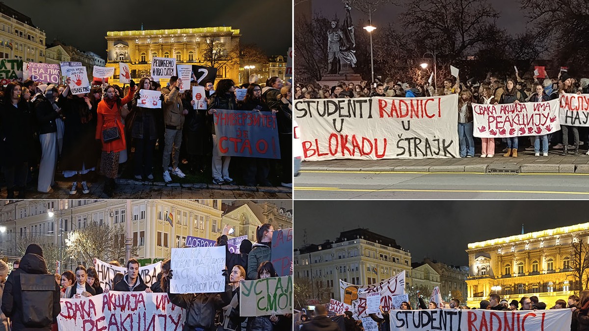 Studenti se okupili ispred Predsedništva dok se Vučić obraća - Blic
