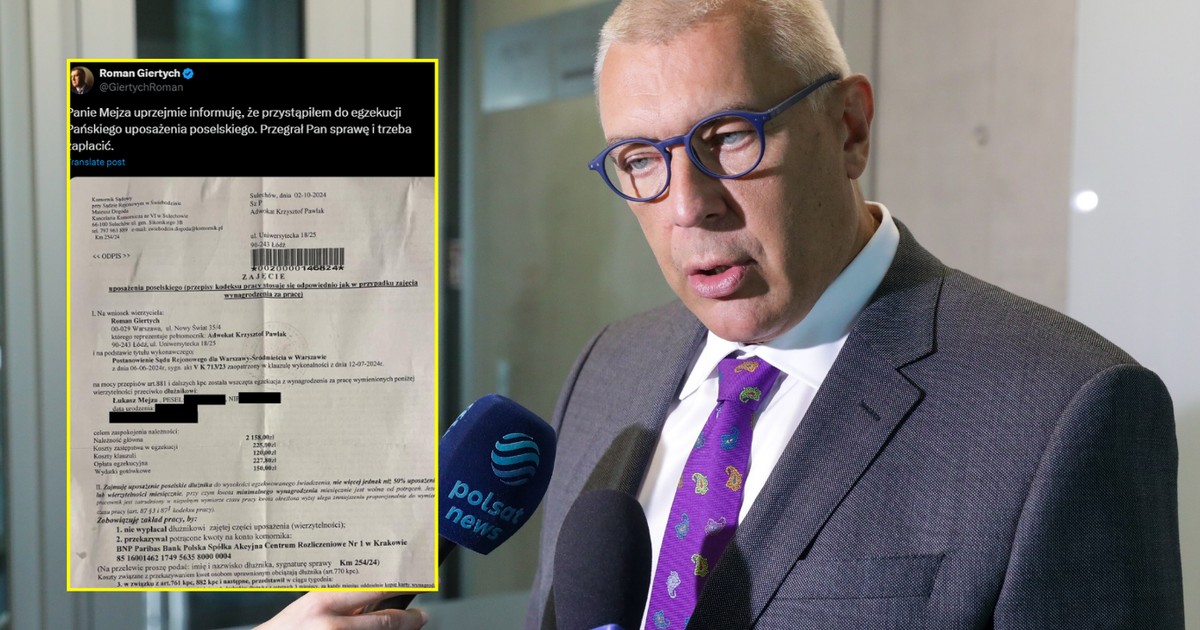 Roman Giertych pokazał pismo do Łukasza Mejzy. "Trzeba zapłacić ...