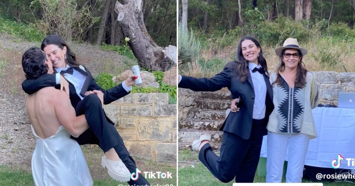 A bride and groom recreated her parents' tradition of swapping their ...