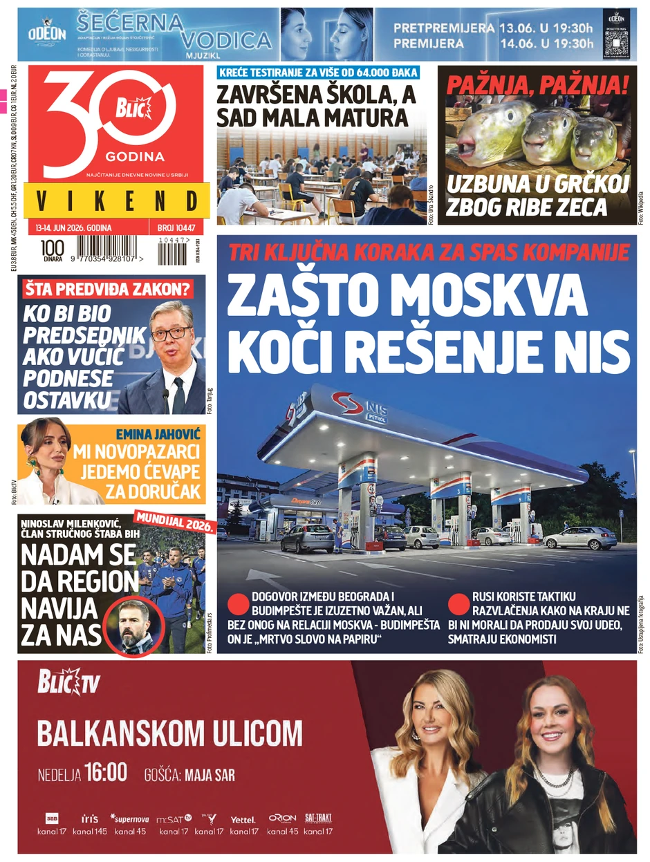 Naslovna strana za 13.6. - Blic