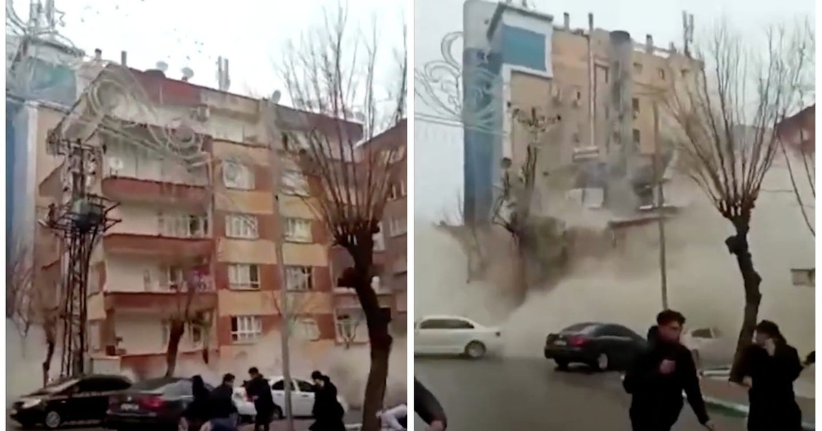 Shocking video shows people running away as an apartment building ...